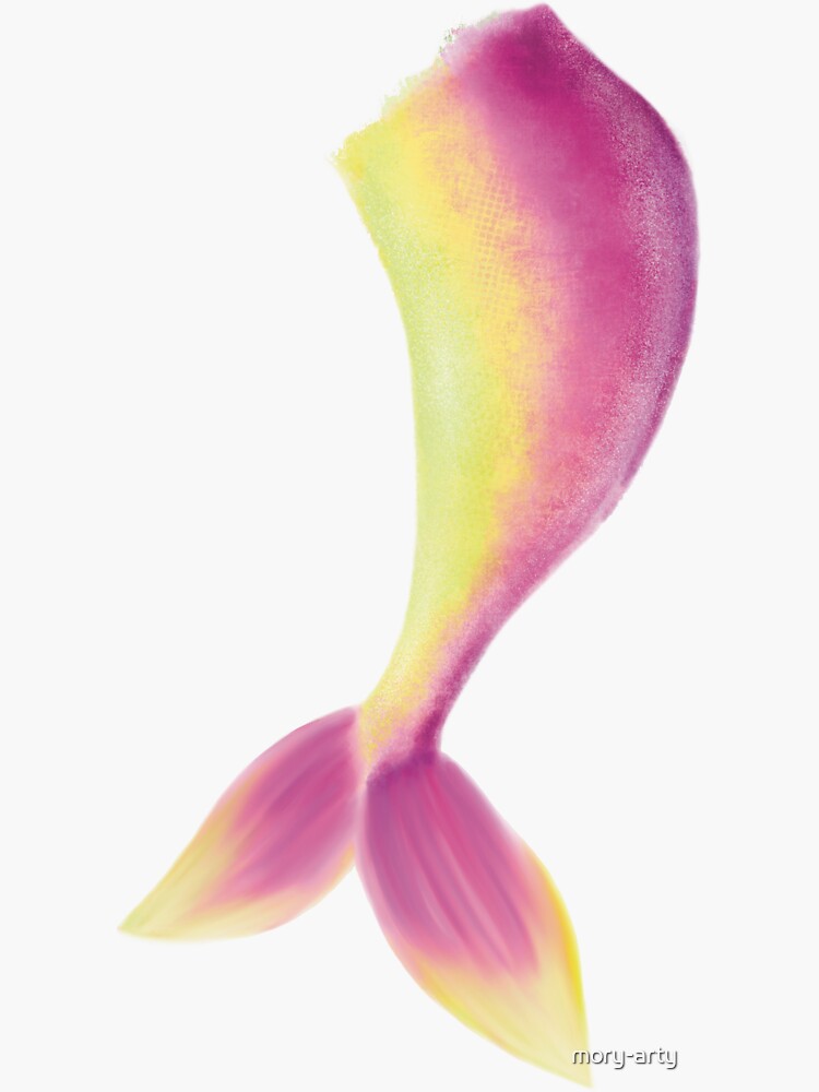 "Pink and yellow caudal fin" Sticker for Sale by mory-arty | Redbubble