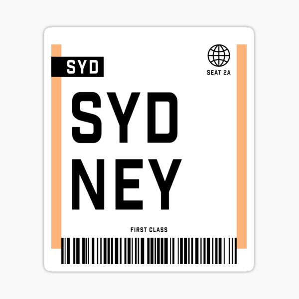 "Sydney SYD Boarding Pass" Sticker for Sale by irony | Redbubble