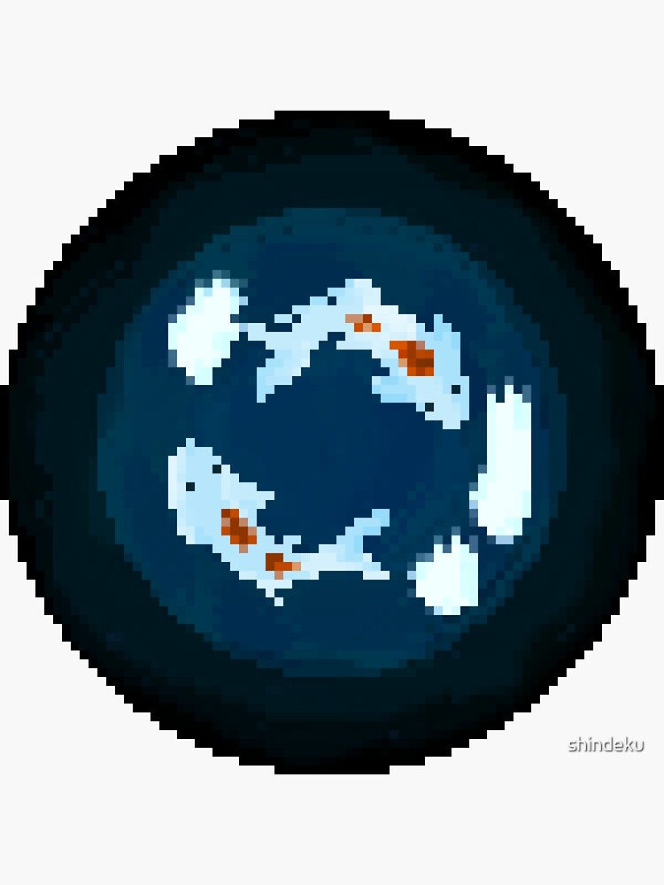 "Koi Fish in a Bowl Pixel Art" Sticker for Sale by shindeku | Redbubble