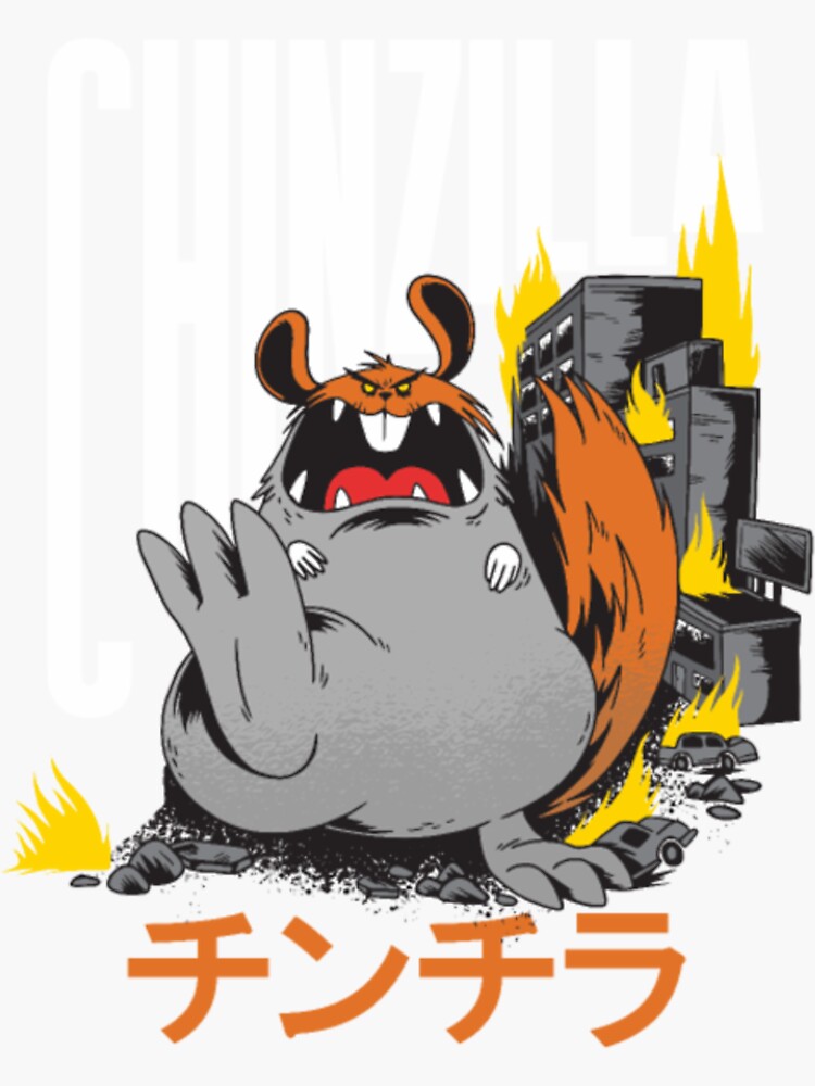 "Chinzilla Attack" Sticker for Sale by HifunMokia | Redbubble