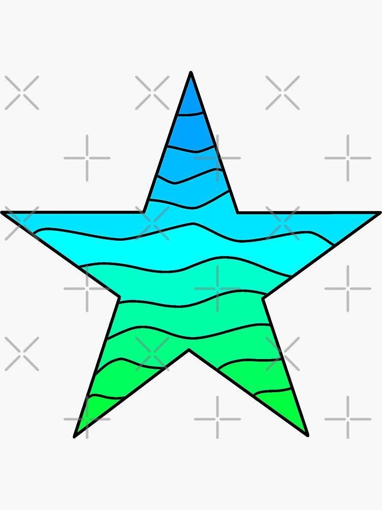 "Blue and Green Star Illustration" Sticker for Sale by RJdesigns243 ...
