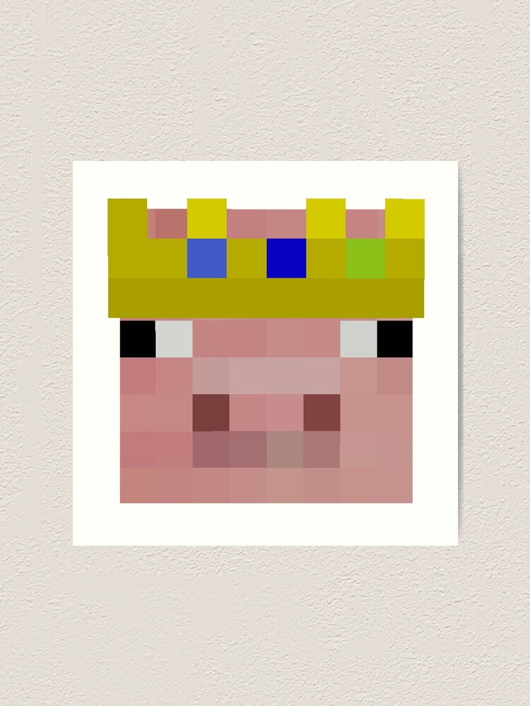 "Technoblade Minecraft Pig Crown Face" Art Print for Sale by Dashhowler ...