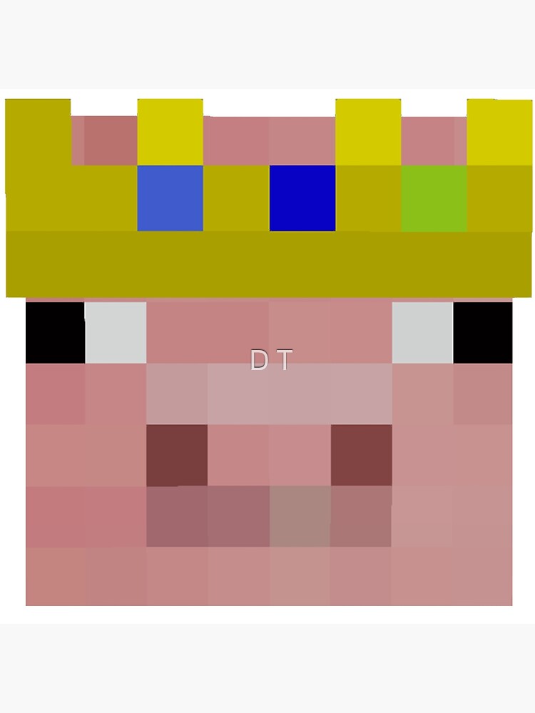 "Technoblade Minecraft Pig Crown Face" Photographic Print for Sale by ...