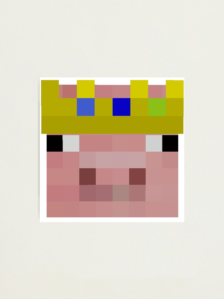 "Technoblade Minecraft Pig Crown Face" Photographic Print for Sale by ...