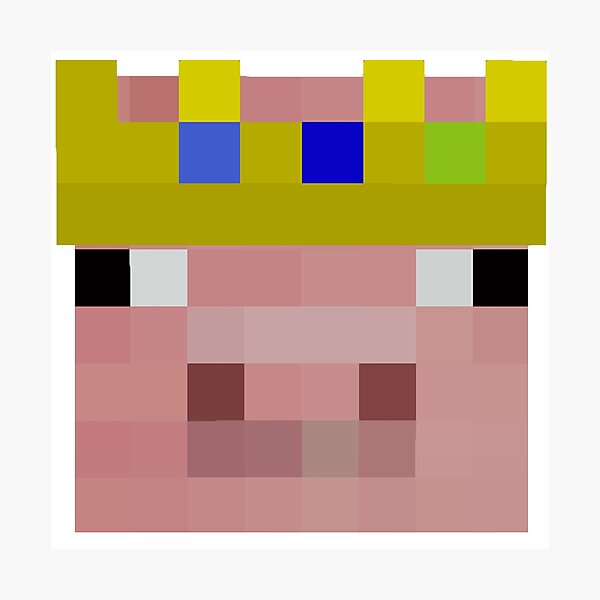 "Technoblade Minecraft Pig Crown Face" Photographic Print for Sale by ...
