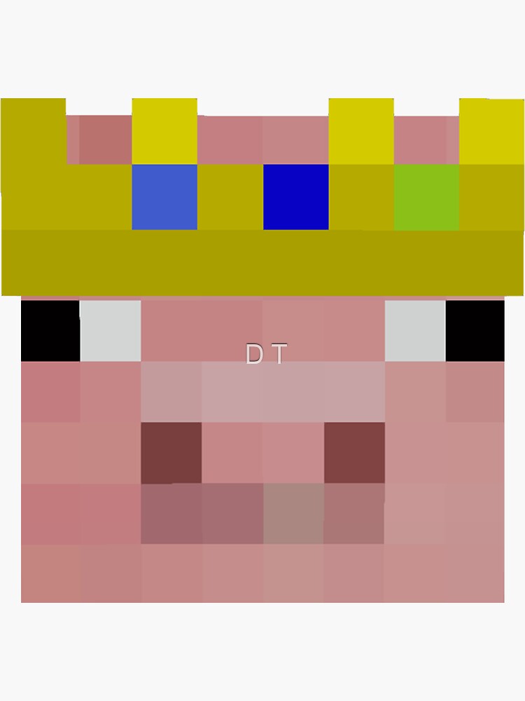 "Technoblade Minecraft Pig Crown Face" Sticker for Sale by Dashhowler ...