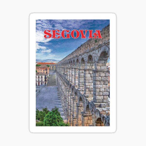"Segovia Spain Aqueduct Vintage Travel Design" Sticker for Sale by ...