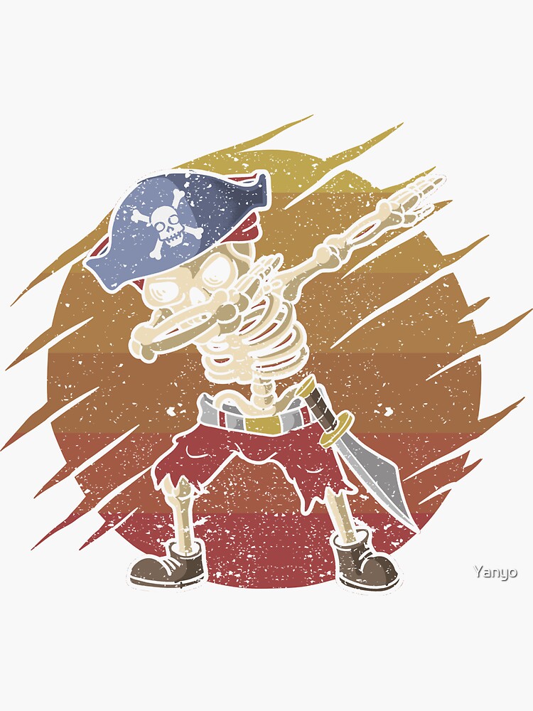 "Halloween Dabbing Pirate Skeleton Funny Dab Dance" Sticker for Sale by ...