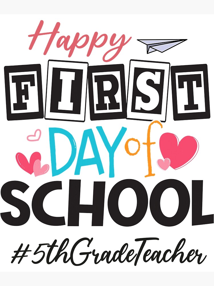 Lámina fotográfica «Maestra de 5to grado Feliz primer día de clases ...