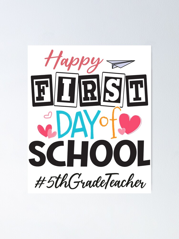 Póster «Maestra de 5to grado Feliz primer día de clases Regreso a la ...