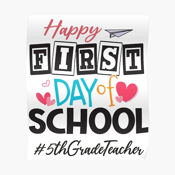 Póster «Maestra de 5to grado Feliz primer día de clases Regreso a la ...