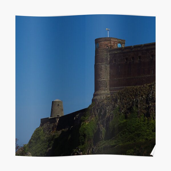 "Clock Tower & Windmill, Bamburgh Castle" Poster for Sale by ...