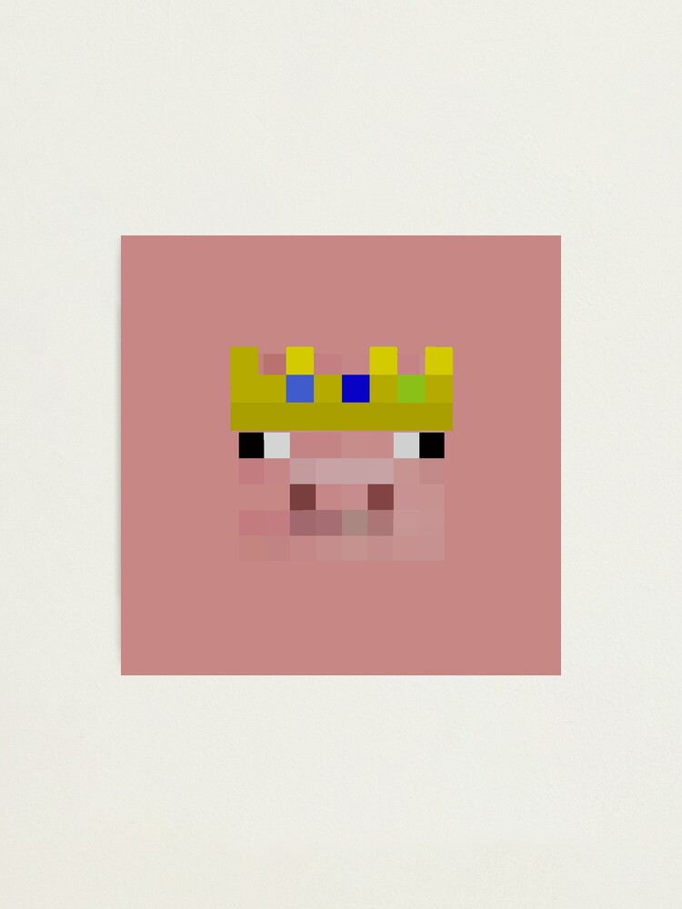 "Technoblade Minecraft Pig Crown Face Full" Photographic Print for Sale ...