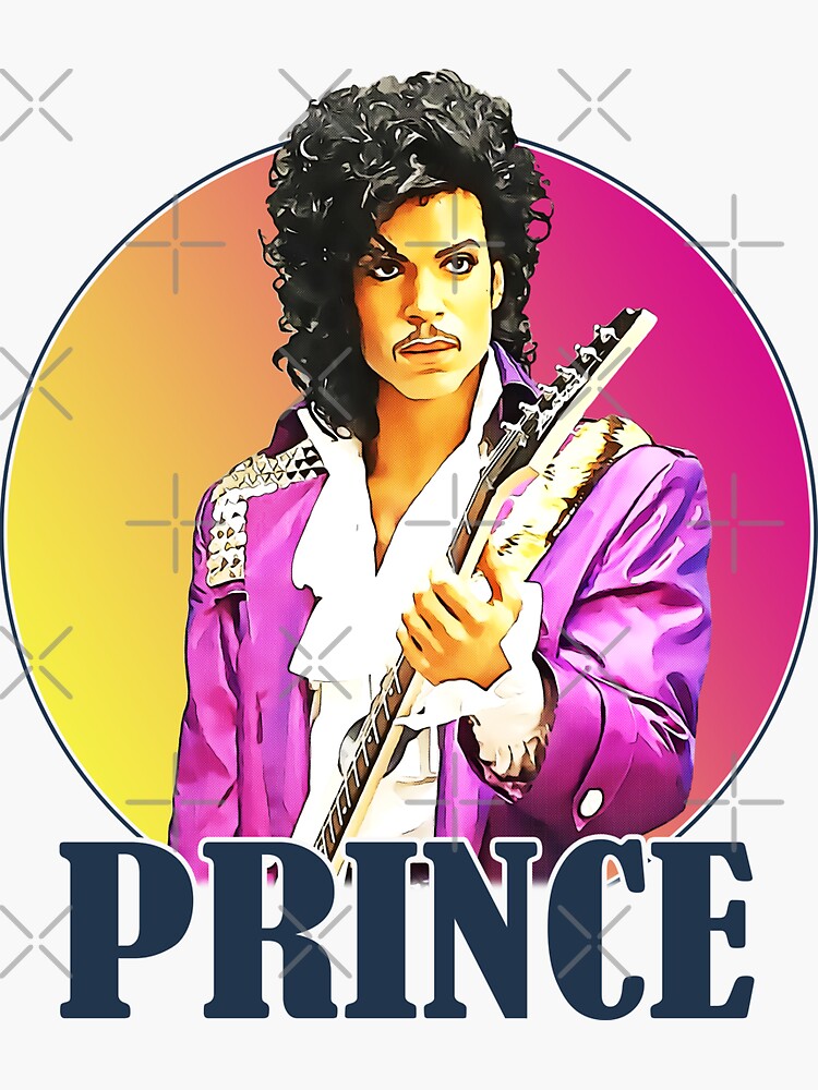 "Retro Prince Portrait Sunset Gift Fan" Sticker for Sale by ...