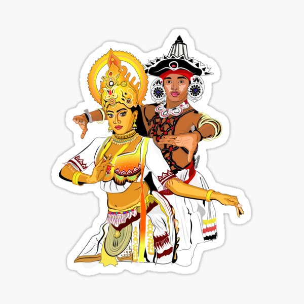 "KANDYAN DANCERS" Sticker for Sale by Looplk | Redbubble