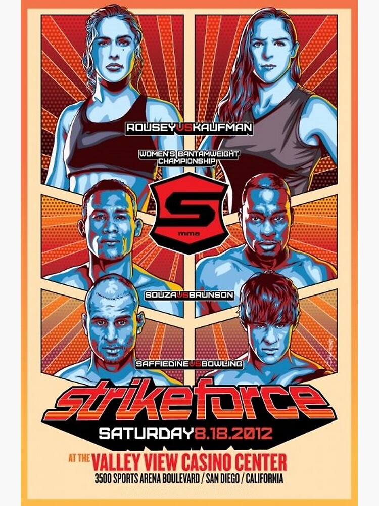 "Strikeforce Rousey vs Kaufman" Poster for Sale by bopdown | Redbubble