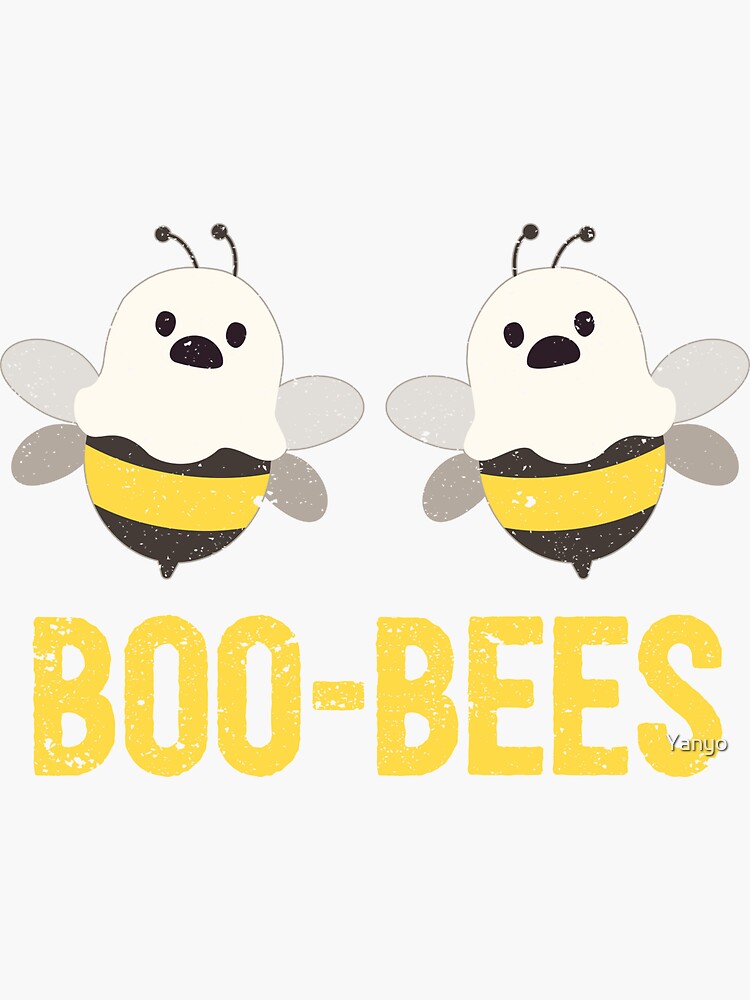 "Boo Bees Couples Halloween Funny Bee Ghost Matching" Sticker for Sale ...