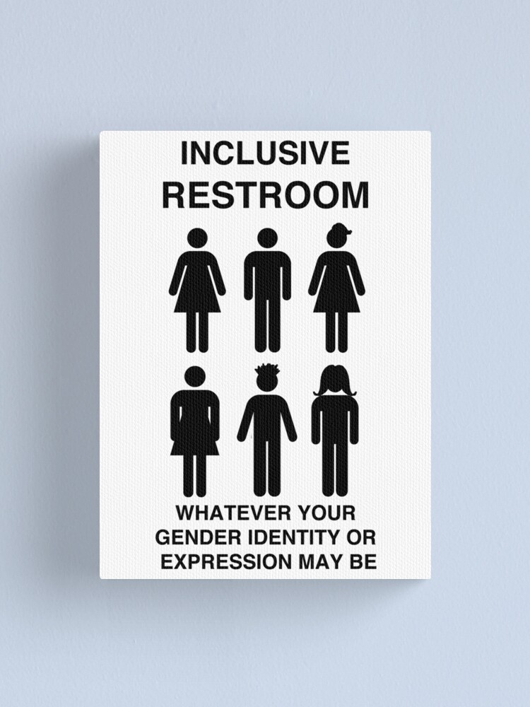 "Inclusive Restroom Sign" Canvas Print by wanungara | Redbubble