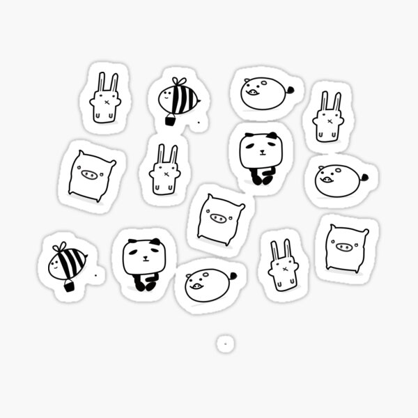 "cute animal line art" Sticker for Sale by aroojhyder | Redbubble