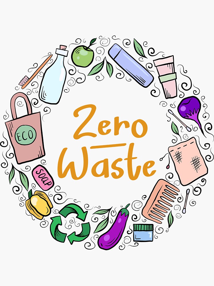 "Zero waste 100% eco recycle" Sticker for Sale by aszka | Redbubble