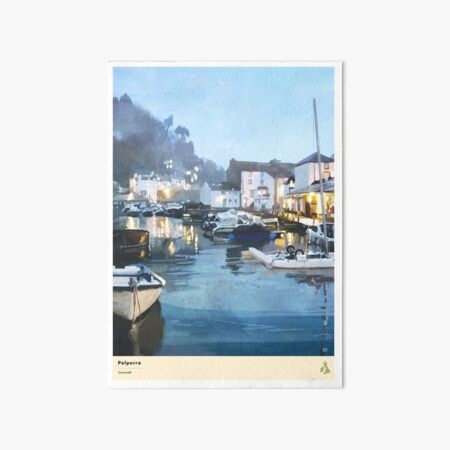 "Polperro, Cornwall, Travel poster (Portrait)" Art Board Print for Sale ...