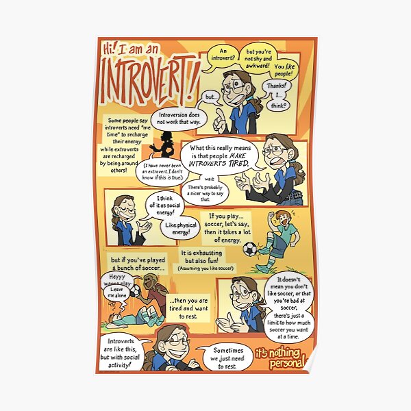"Hi! I am an Introvert!" Poster for Sale by shazzbaa | Redbubble