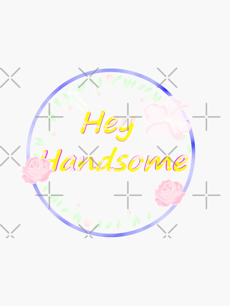 "Hey Handsome Lovely Quote" Sticker for Sale by BrightScale | Redbubble