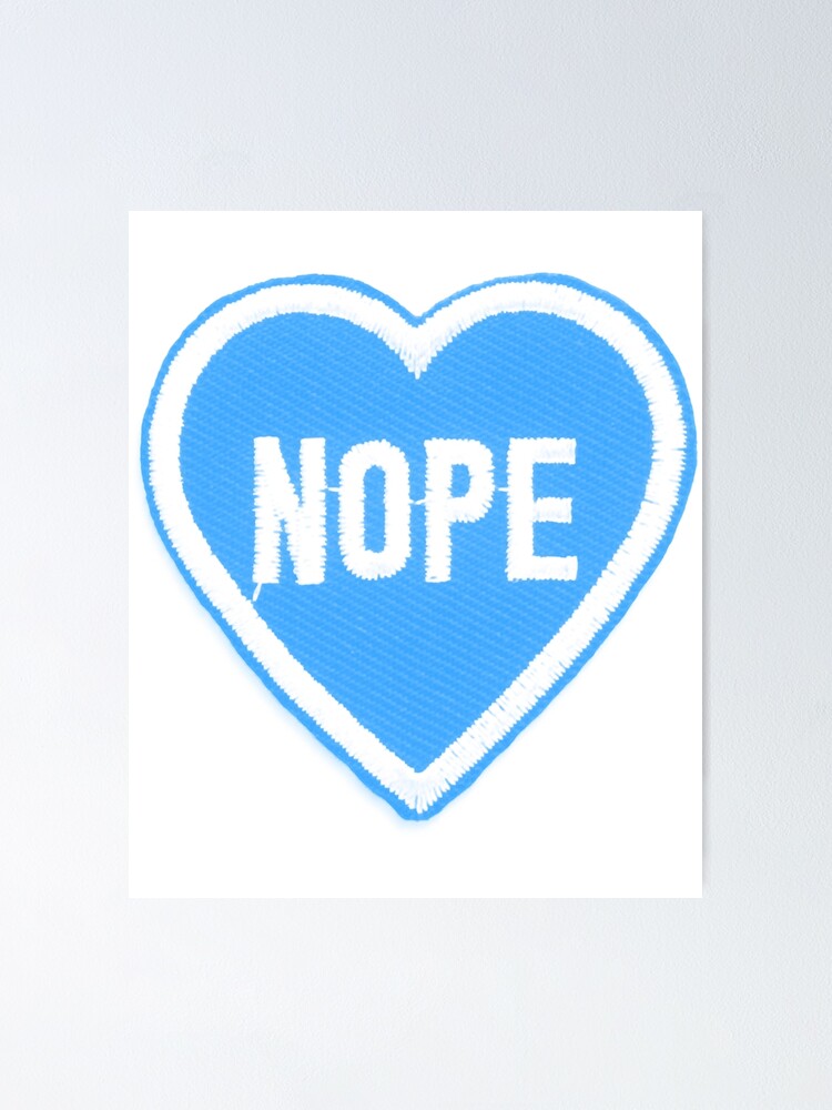 "Nope, Blue Aesthetic, Patch, Preppy Blue, Preppy Aesthetic " Poster ...