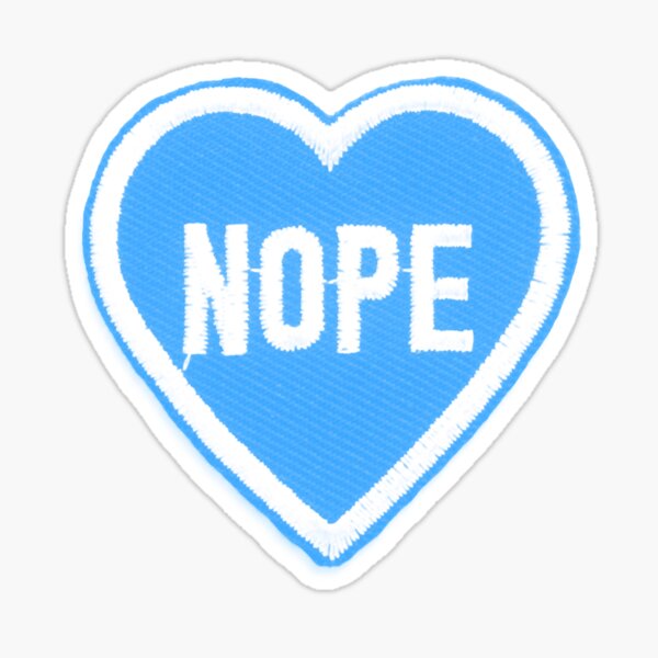 "Nope, Blue Aesthetic, Patch, Preppy Blue, Preppy Aesthetic " Sticker ...