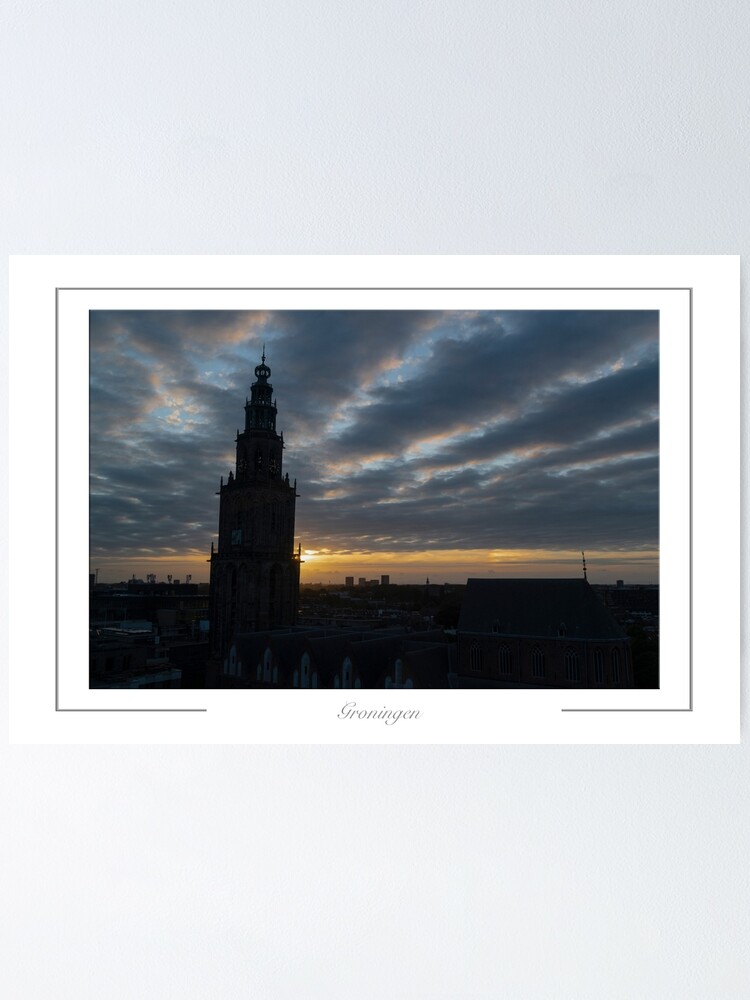 "Groningen Nederland The Netherlands. Martinitoren zonsondergang ...