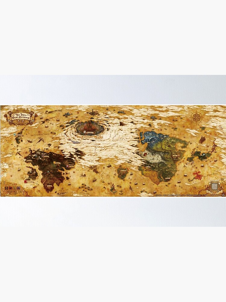"FFXIV New Updated World Map Hydaelyn Eorzea Poster" Art Print for Sale ...