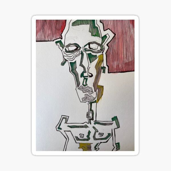 The crazy man”" Sticker for Sale by Artbabble | Redbubble