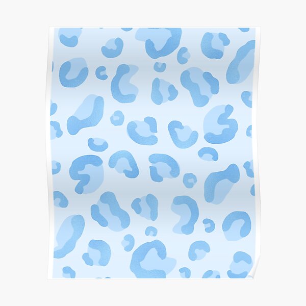 "Preppy, Blue, Blue Aesthetic, Leopard Print, Preppy Aesthetic " Poster ...