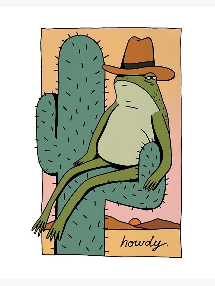 "Howdy Cowboy Frog Funny " Art Board Print for Sale by SymbolicImpor ...