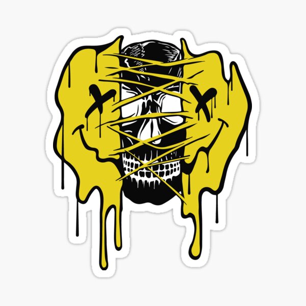 "Smiley Face - Skull " Sticker for Sale by VolcanoStock | Redbubble