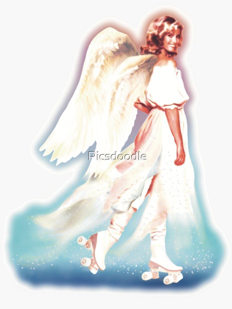 "Roller skating angel" Sticker for Sale by Picsdoodle | Redbubble