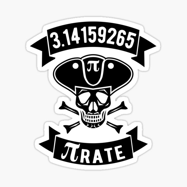 Math Pirate Black Design With Skull Hat And Bones Sticker By Geeksta Redbubble
