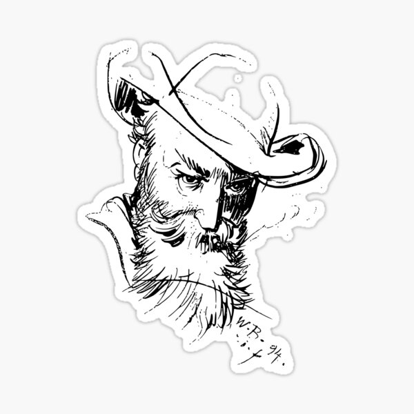 "Self-Portrait by Wilhelm Busch" Sticker for Sale by Nordwind | Redbubble
