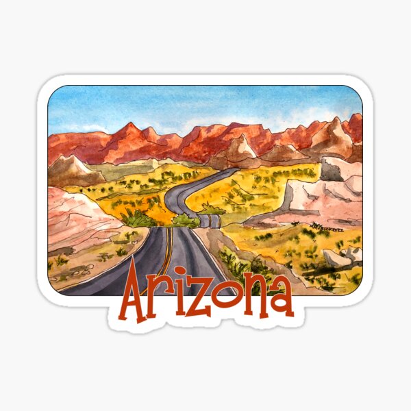 "Arizona Scenic Drives" Sticker for Sale by margaretbucklew | Redbubble