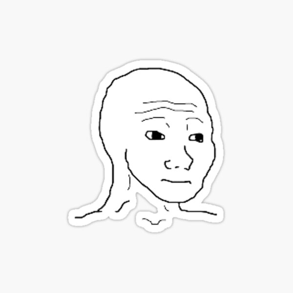 "Wojak - Transparent - Small" Sticker for Sale by Katbot | Redbubble