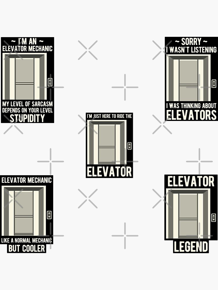"Sticker Pack Funny Elevator" Sticker for Sale by artworkbyrihen ...