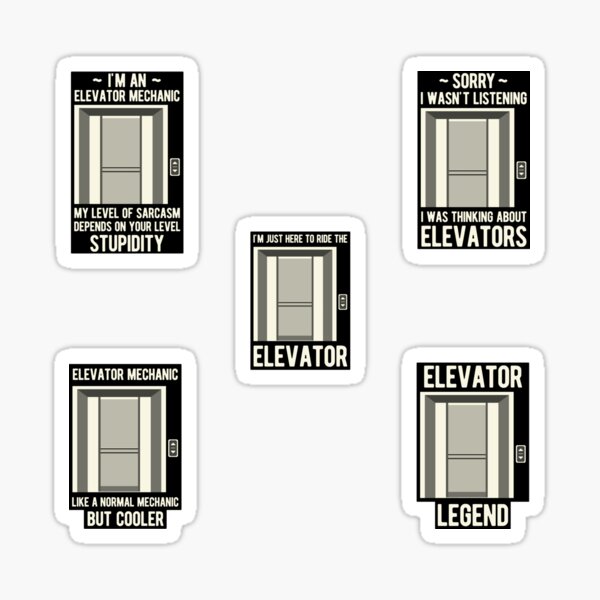 "Sticker Pack Funny Elevator" Sticker for Sale by artworkbyrihen ...