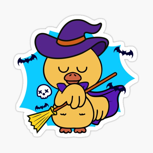 "Cute Witch Duck Halloween Duck" Sticker for Sale by YerrouDesing ...