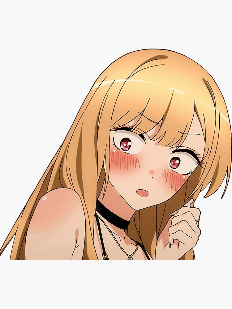 "Marin Kitagawa Blushing Peeker My Dress-up Darling" Sticker for Sale ...