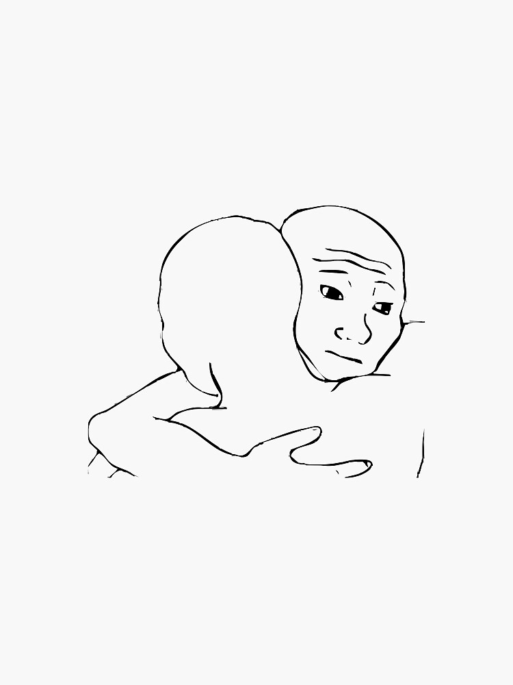 "Hug Wojak - Med - Transparent" Sticker for Sale by Katbot | Redbubble