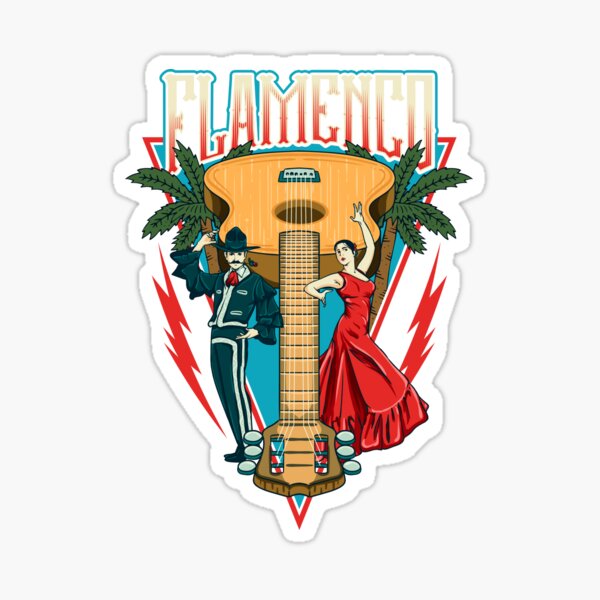 "Flamenco Dance Spanish Dancing Style Fun Music Guitar Dancer" Sticker ...