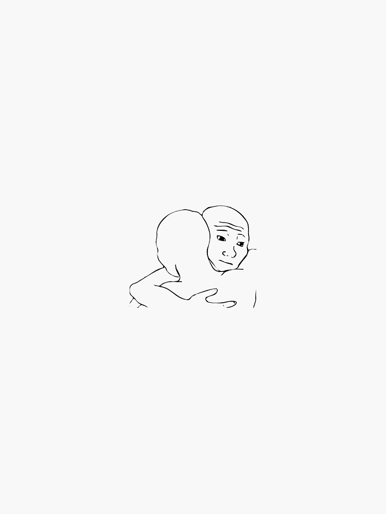 "Wojak Hug - Small - Transparent" Sticker for Sale by Katbot | Redbubble