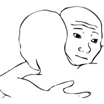 "Wojak Hug - Small - Transparent" Sticker for Sale by Katbot | Redbubble