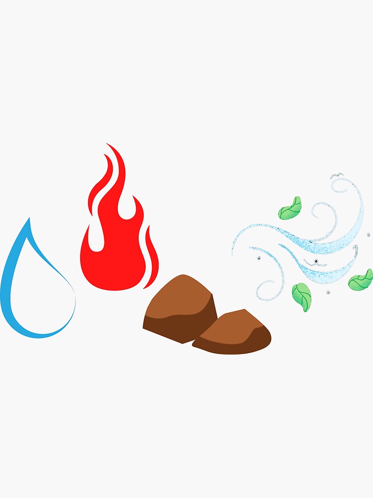 "the four elements" Sticker for Sale by cristyancw | Redbubble