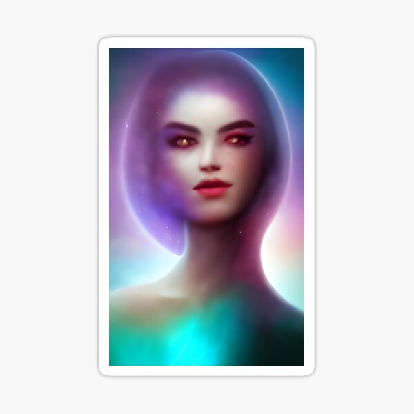 "Cosmic Girl." Sticker for Sale by Art-Vibrations | Redbubble